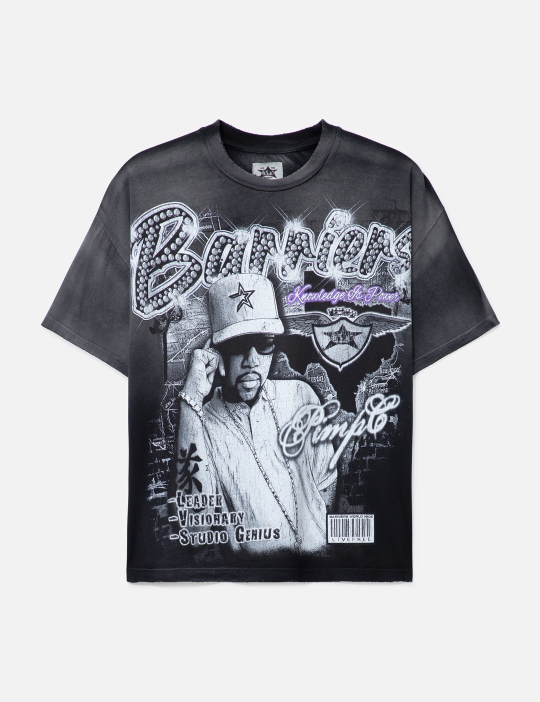 Barriers Worldwide - Barriers Pimp C Vintage Black T-Shirt | HBX