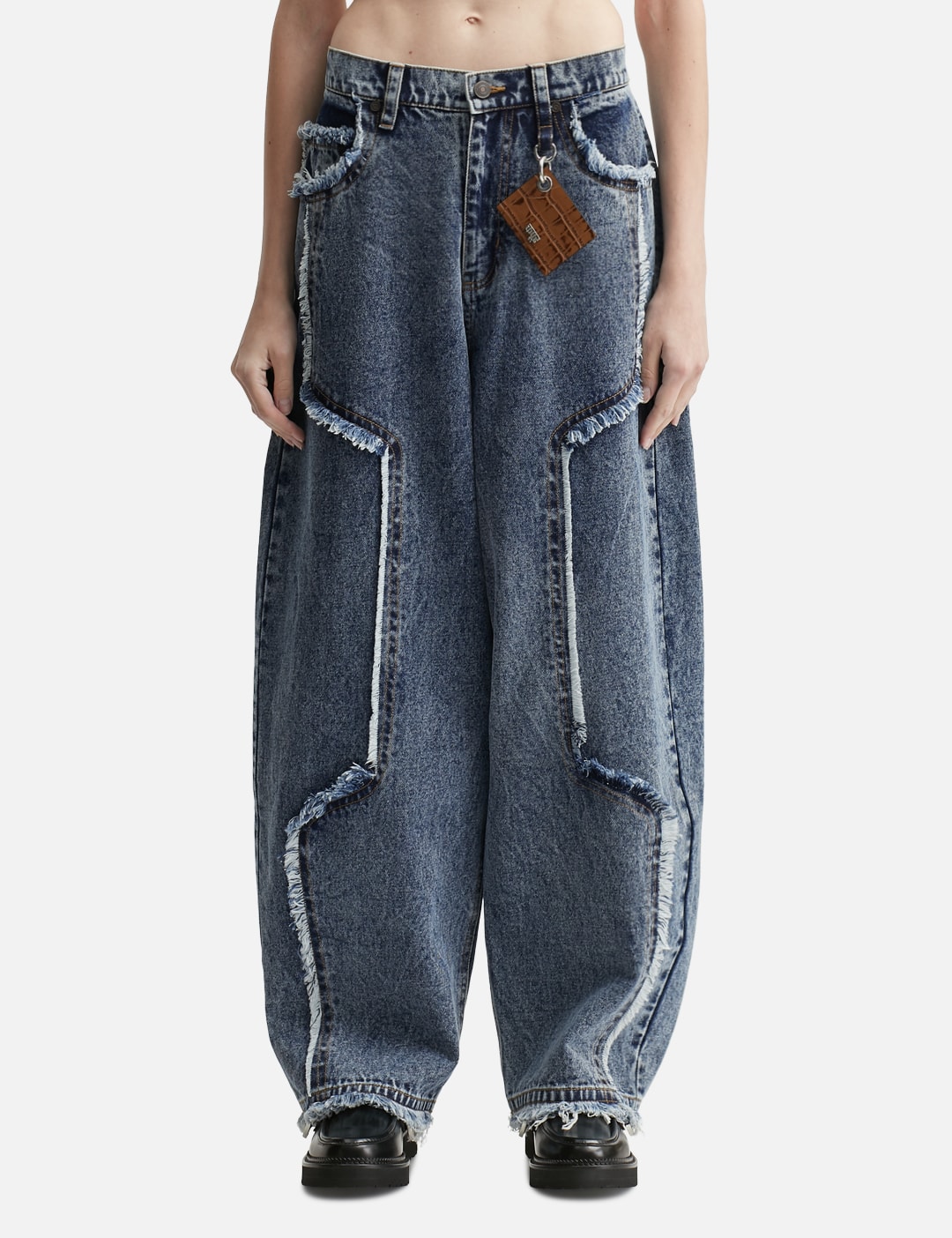 Dhruv Kapoor - Distressed Raw Edge Balloon Jeans | HBX - Globally ...
