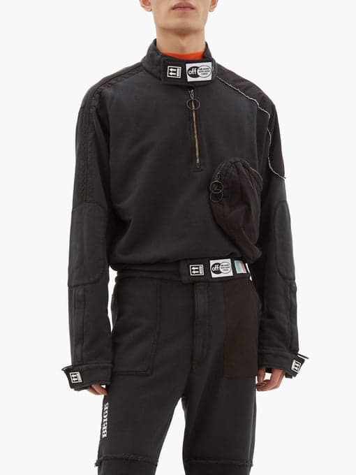 Off White Technical-panelled Cotton Sweatshirt | HYPEBEAST DROPS