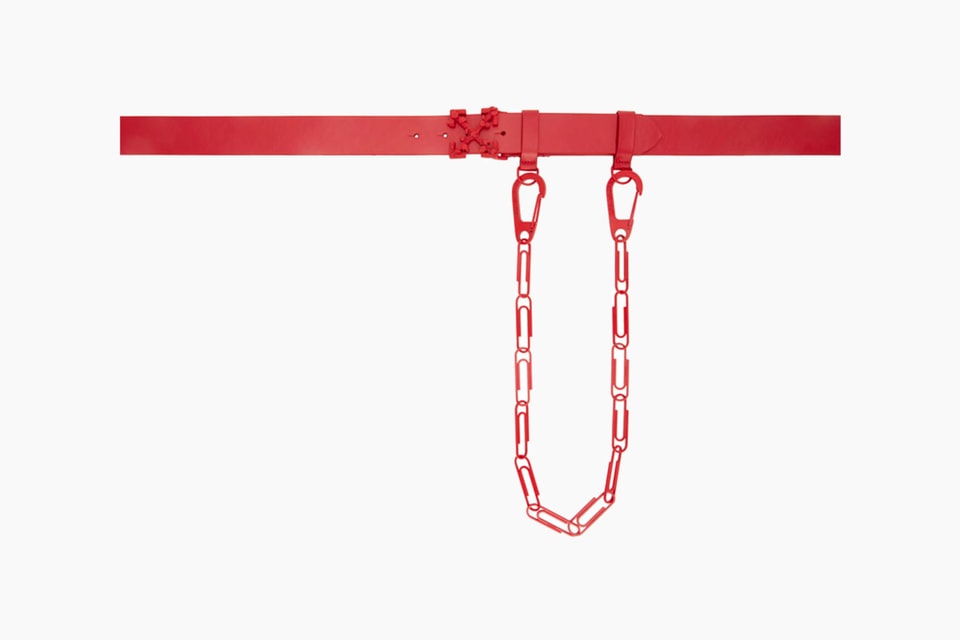 Off-White™ Red Leather Chain Belt Release 2020 | Drops | Hypebeast