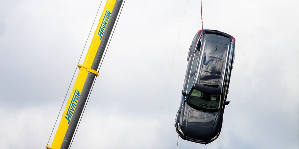 Volvo Drops Cars From 30 Meter Crane To Test Safety | Hypebeast