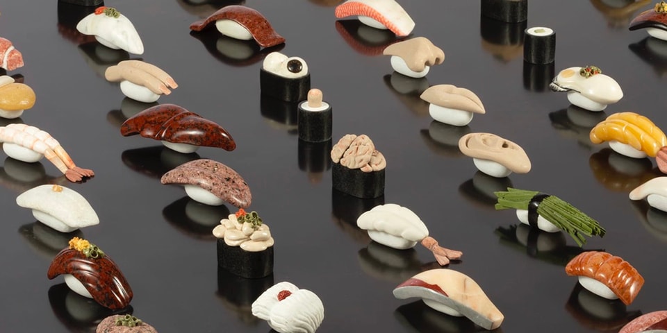 Japanese Artist Exhibitions Crafted Accurate Stone Sushi | HYPEBEAST