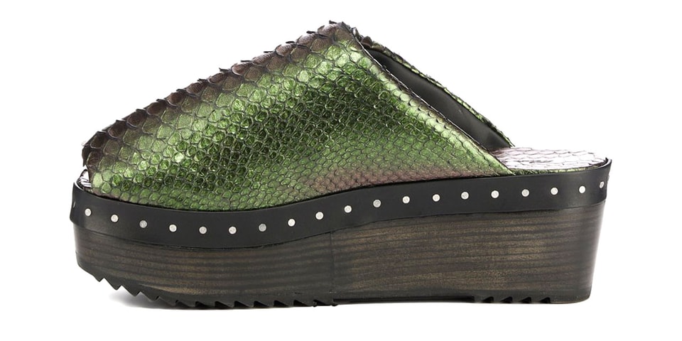 Rick Owens SS23 Edfu Plain Sabot Iridescent Python | Hypebeast
