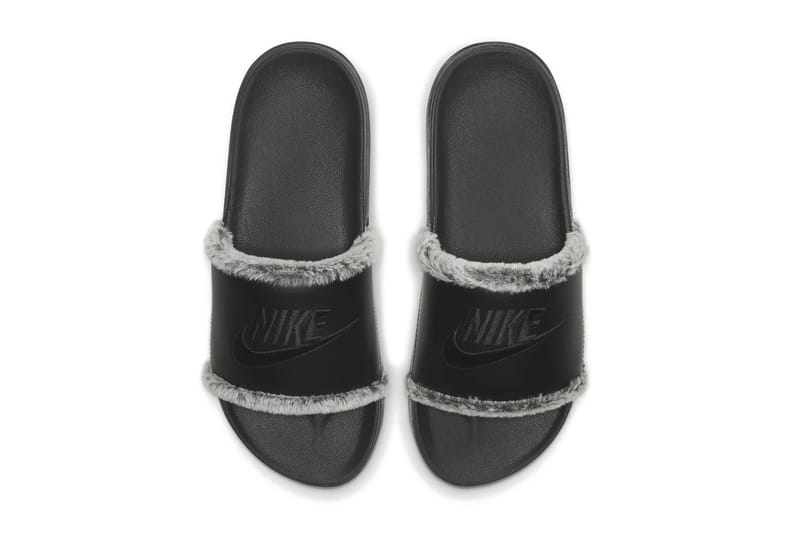 Nike Double Strap Slides in White/Black | HYPEBAE