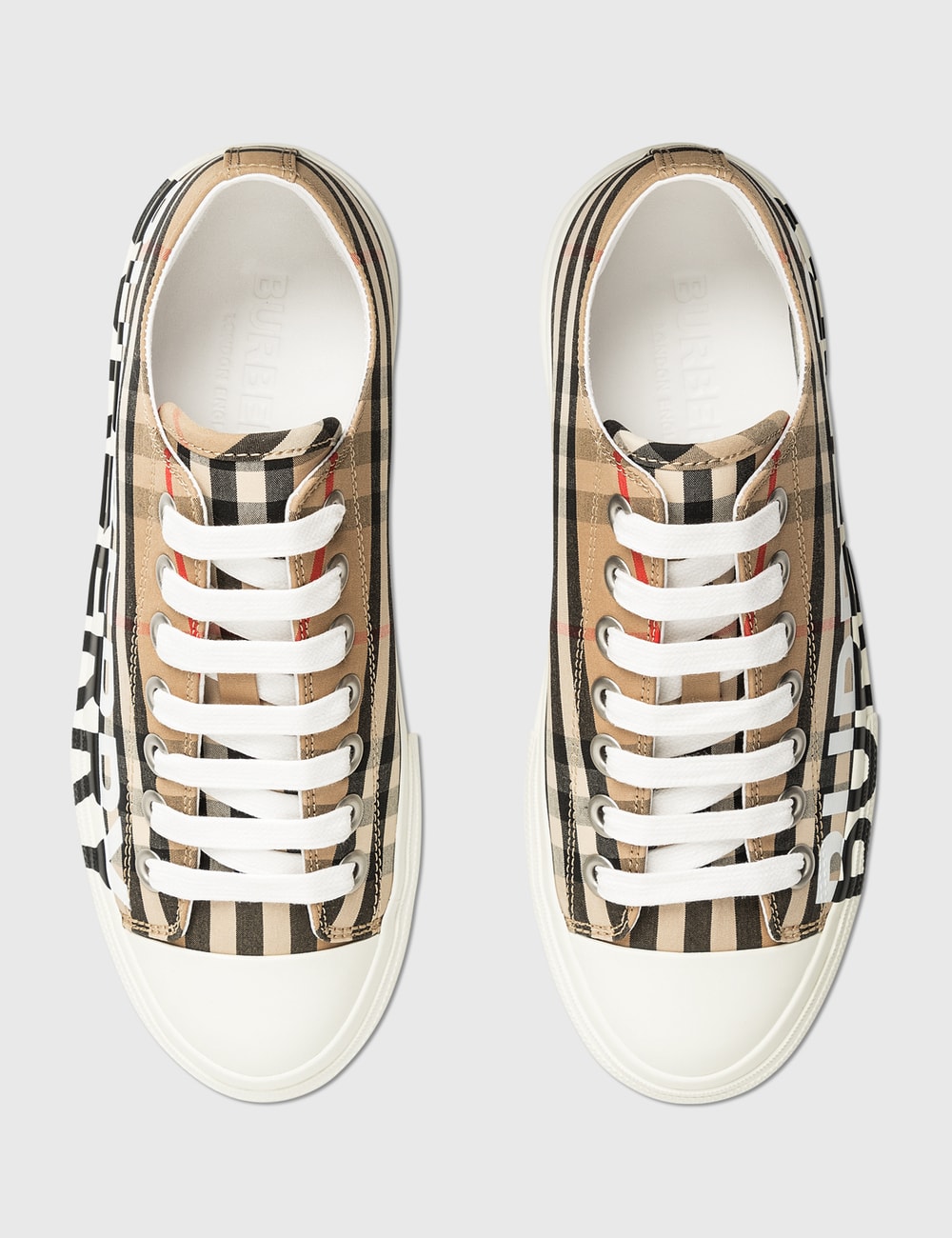 Burberry - Logo Print Vintage Check Cotton Sneakers | HBX