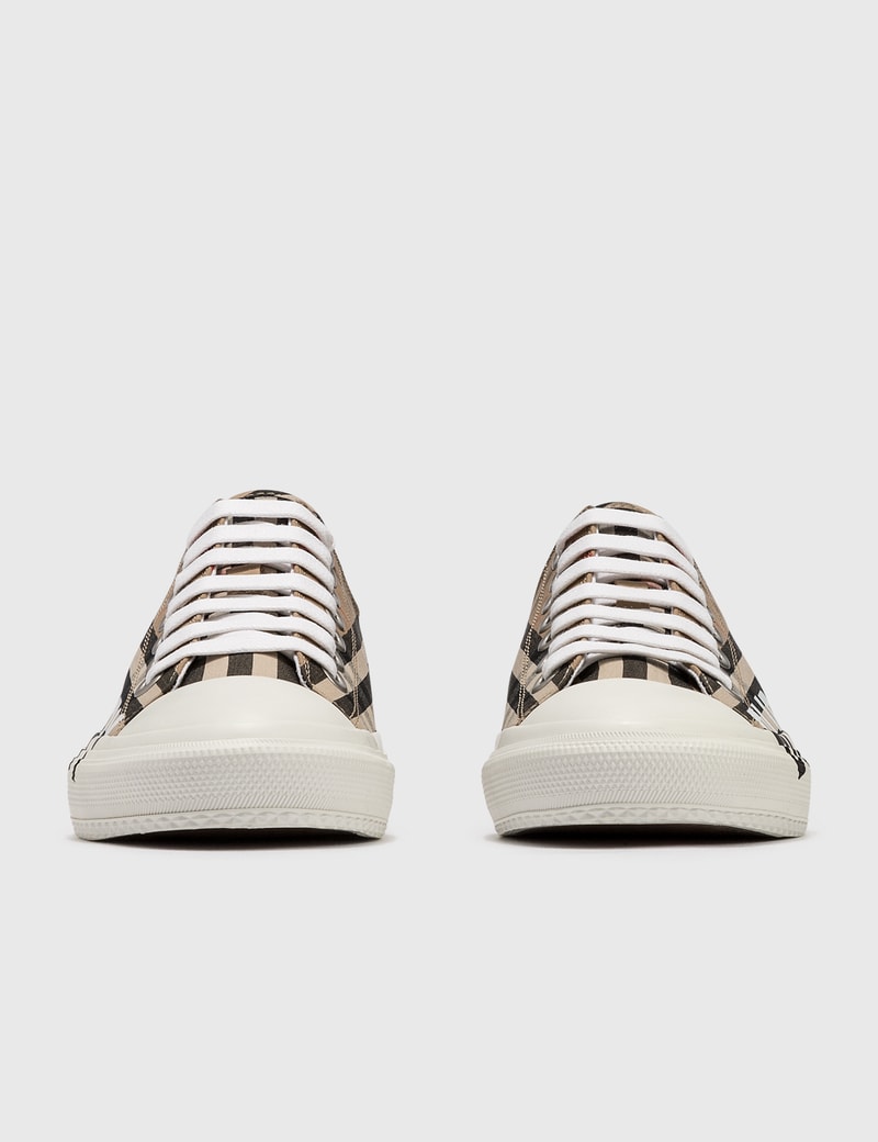 Burberry - Logo Print Vintage Check Cotton Sneakers | HBX