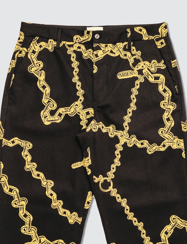 Aries - Gold Chain Print Chino Pants | HBX