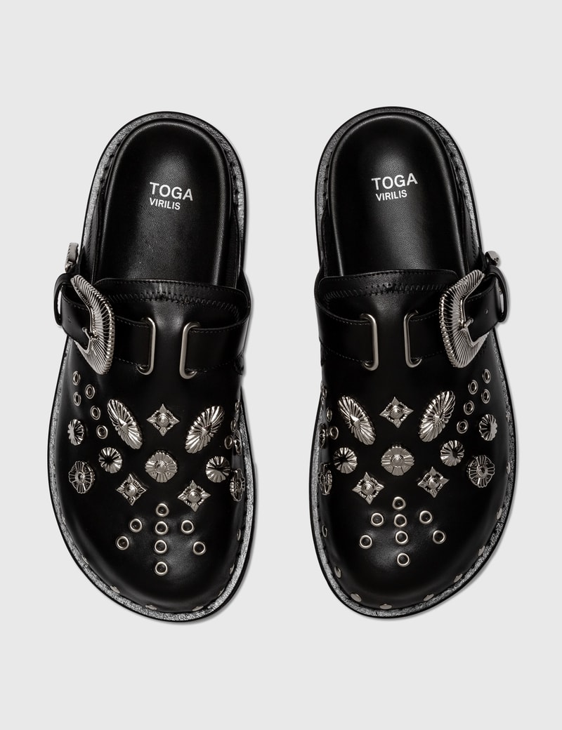 Toga Virilis - Studded Leather Slip On Sandals | HBX