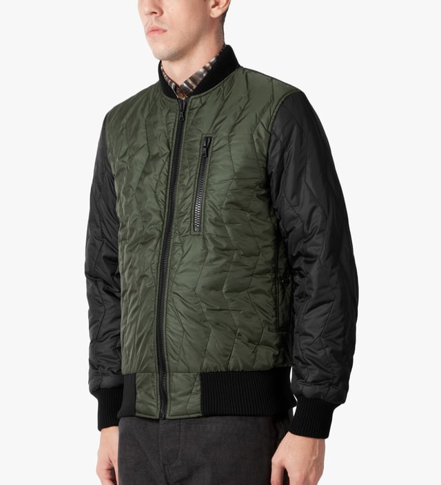 Christopher RAEBURN - Olive/Black Quilted Bomber Jacket | HBX