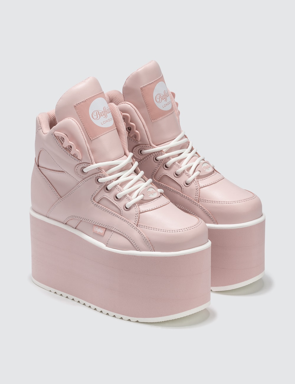 Buffalo London - Buffalo Baby Pink High Tower Platform Sneakers | HBX
