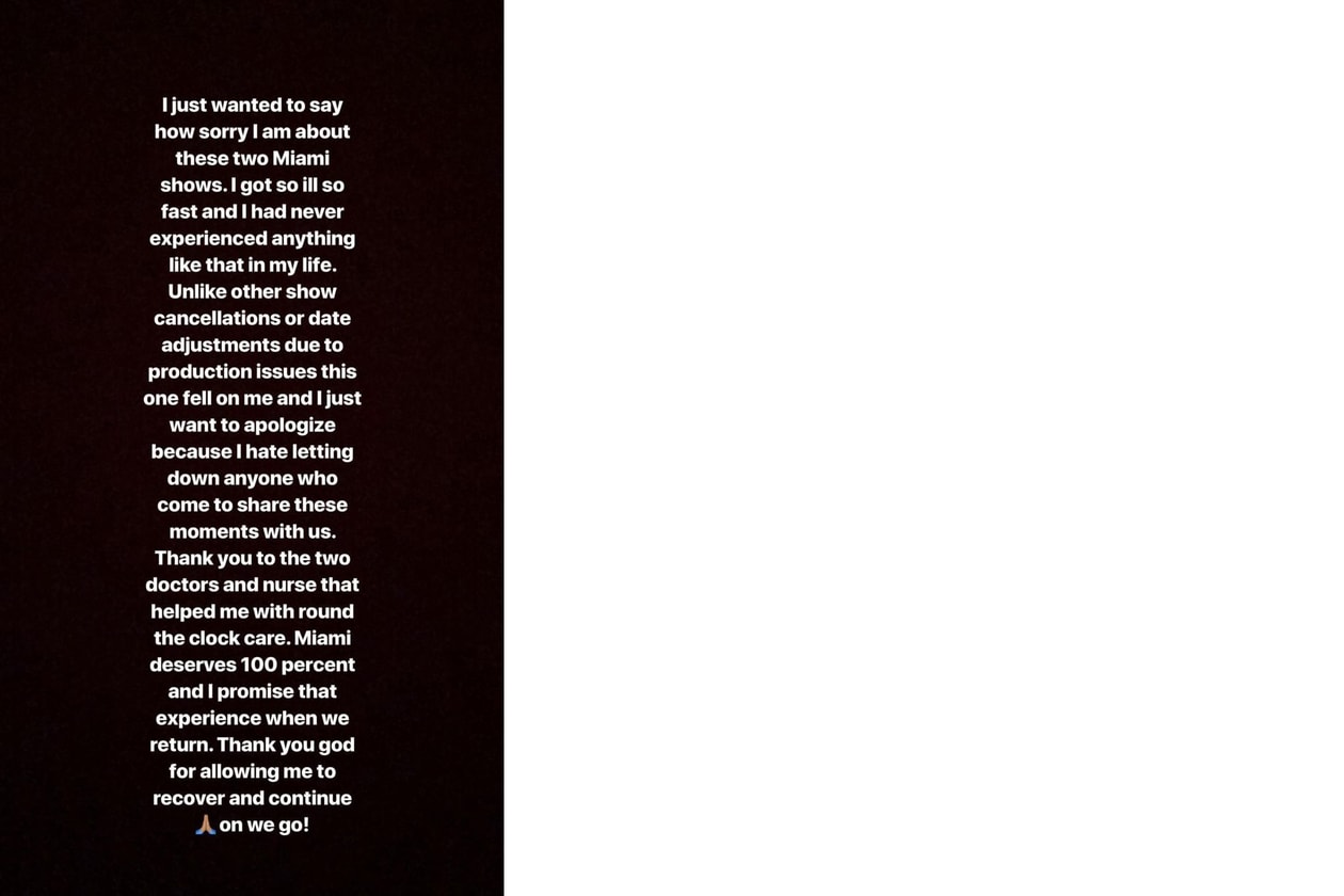 Drake Cancels Miami Tour Due To Illness | Hypebae