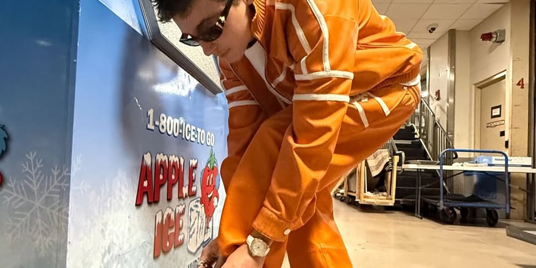 Chrome Hearts Timothée Chalamet moletom laranja customizado Knicks ...