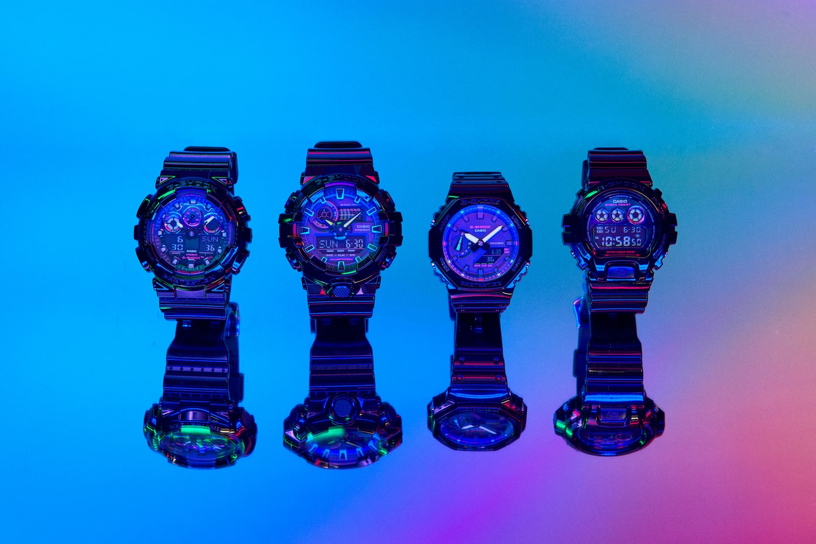 G-SHOCK 发布「虚拟彩虹」系列，以赛博朋克造型致敬游戏与电子竞技 | Hypebeast