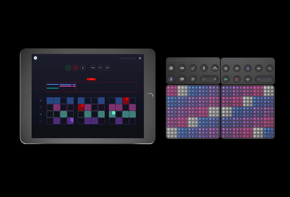 Fashionable portable instruments device "ROLI BLOCKS" easy operation ...