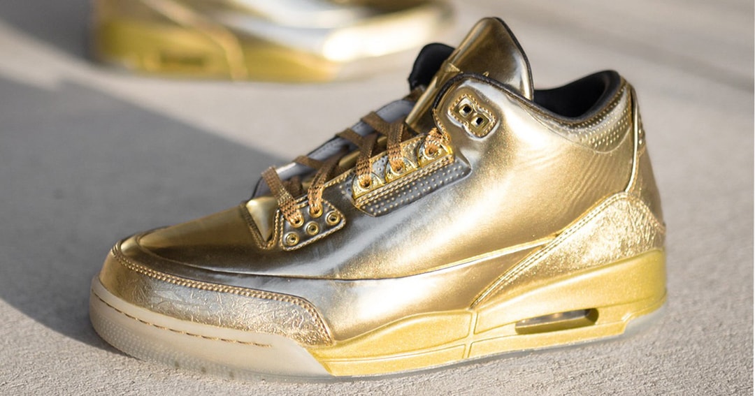 率先預覽全球限量發行 10 雙「全金」Air Jordan 3 Sample | Hypebeast