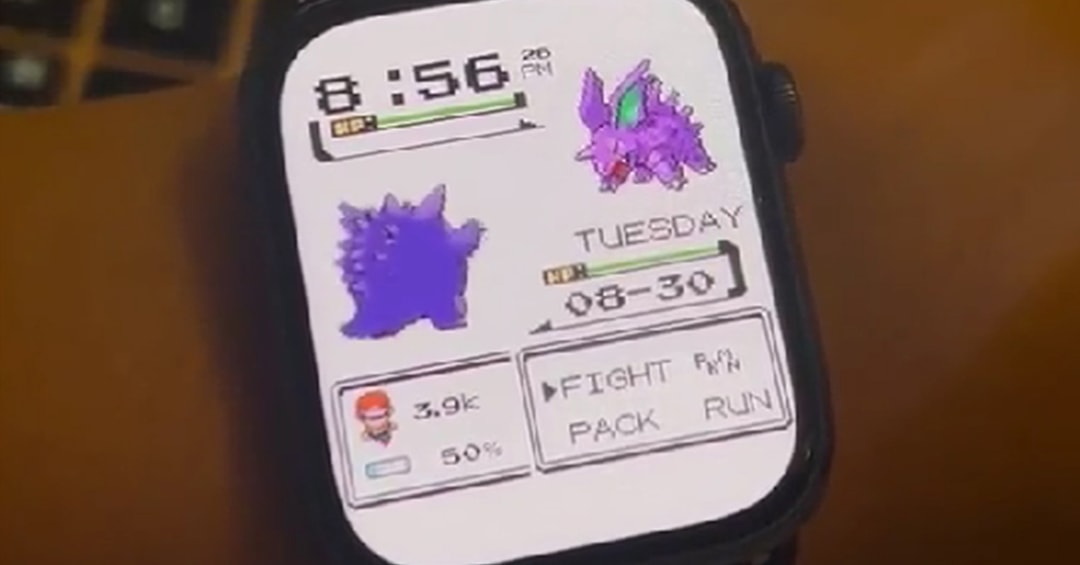 網民打造「初代 Pokémon 遊戲對戰介面」Apple Watch 客製錶面 | Hypebeast