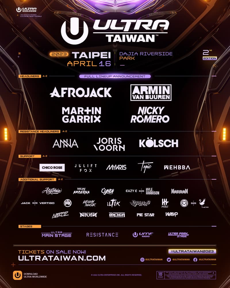 國際電子音樂派對 Ultra Taiwan 2023 即將登陸台北 | Hypebeast