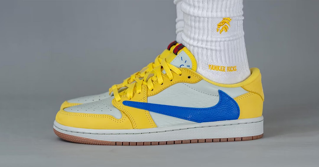 Travis Scott x Air Jordan 1 Low OG 全新配色「Canary」上腳圖輯 | Hypebeast