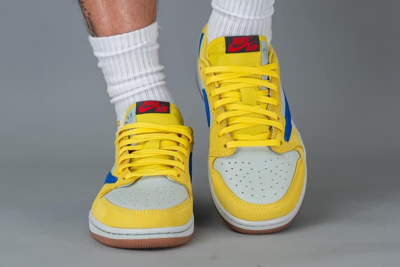 Travis Scott x Air Jordan 1 Low OG 全新配色「Canary」上腳圖輯 | Hypebeast
