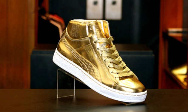 Undefeated x PUMA 24k Mid Gold Version | Hypebeast