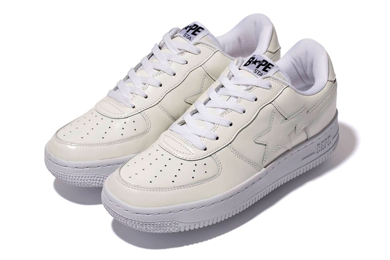 A Bathing Ape WHITE LEATHER BAPE STA | Hypebeast