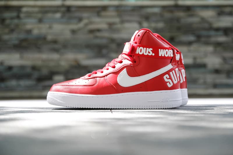 A Closer Look at the Supreme x Nike 2014 Fall/Winter Air Force 1 "Red ...
