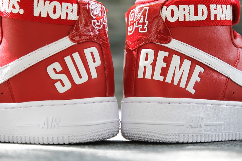 A Closer Look at the Supreme x Nike 2014 Fall/Winter Air Force 1 "Red ...