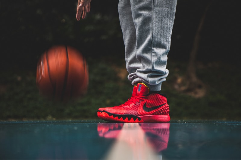 Kyrie 1 Deceptive Red On Court