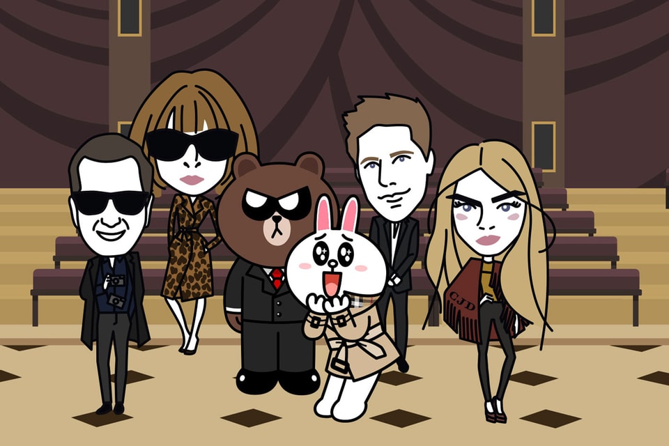 Burberry x LINE - Cartoon Anna Wintour, Cara Delevingne and more on ...