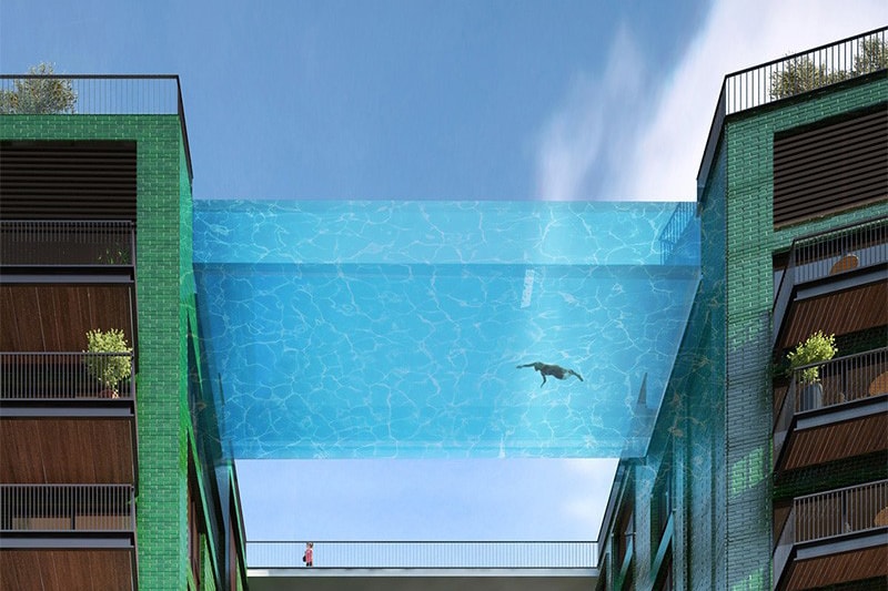 Glass Swimming Pool 10 Stories High In London's Embassy Gardens | Hypebeast