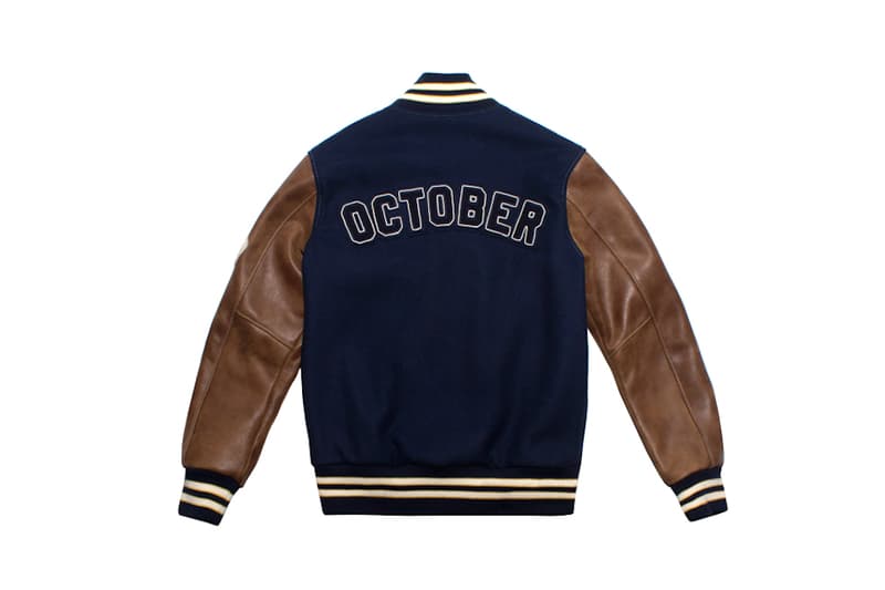 Drake OVO Varsity Jacket Brown Navy Roots | Hypebeast