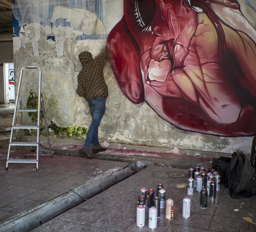 Lonac Beating Heart Mural | Hypebeast