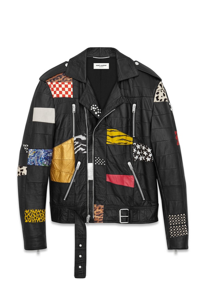 Saint Laurent Patchwork Motorcycle Jacket | Hypebeast