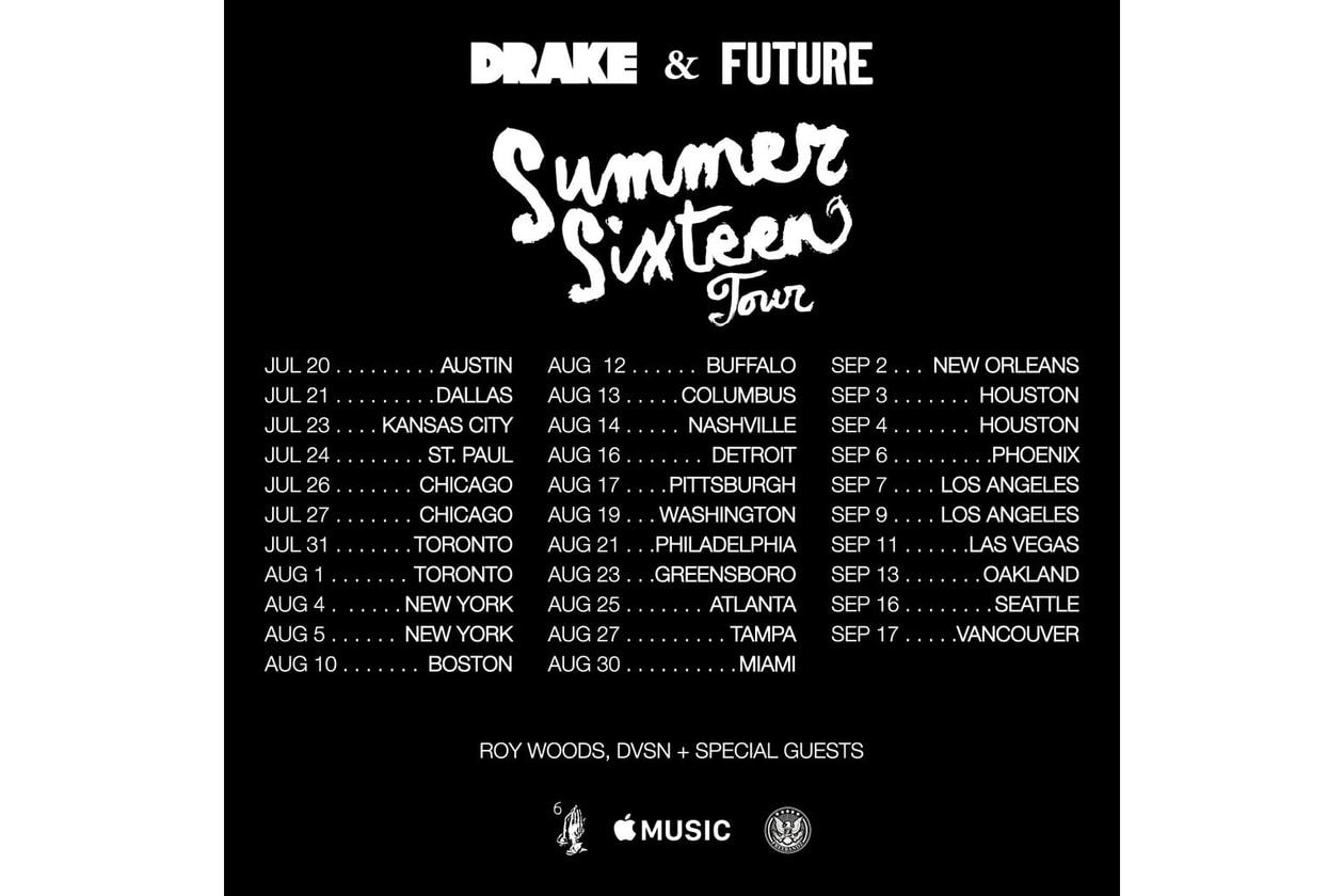 Drake Future "Summer Sixteen" Tour Dates | Hypebeast