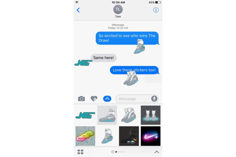 Nike Air MAG iMessage Sticker Pack | Hypebeast
