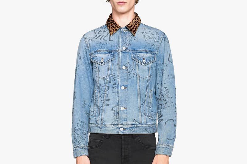 Gucci Scribbled Writing Denim Jacket | Hypebeast