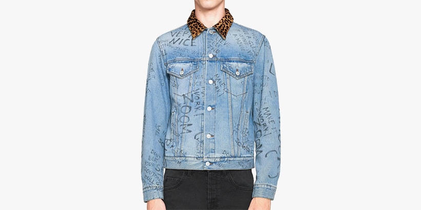 Gucci Scribbled Writing Denim Jacket | HYPEBEAST