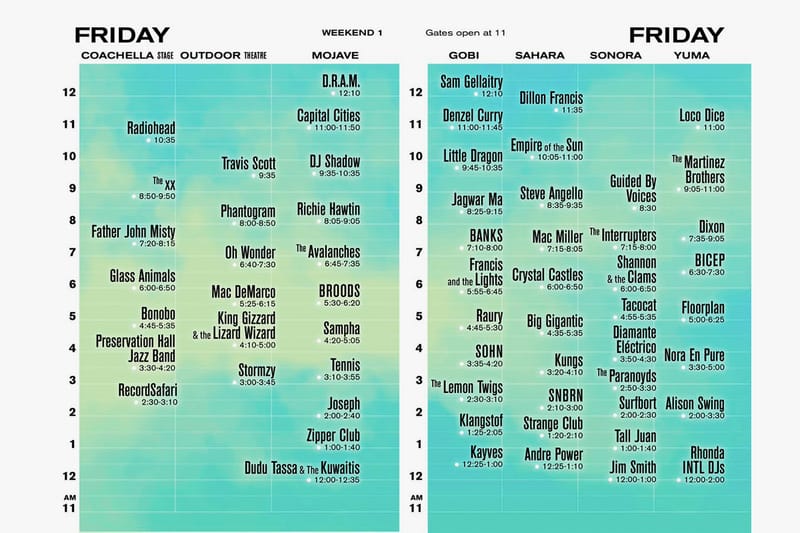 Coachella 2017 Schedule Announced | Hypebeast