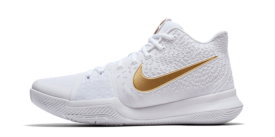 Nike Kyrie 3 Finals White and Gold Swoosh | HYPEBEAST