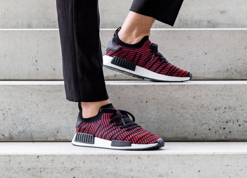 On-Feet Look adidas NMD R1 STLT Core Black/Red | Hypebeast