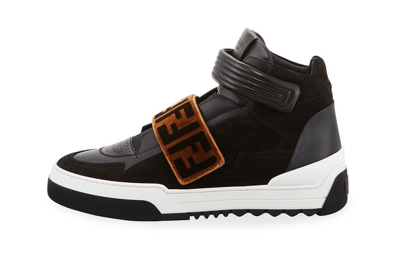 Fendi Zucca Grip-Strap High-Top Sneaker | Hypebeast