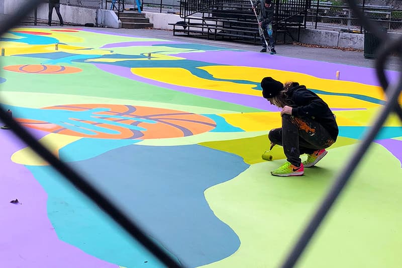 MADSTEEZ St. Nicholas Basketball Court Mural | Hypeart