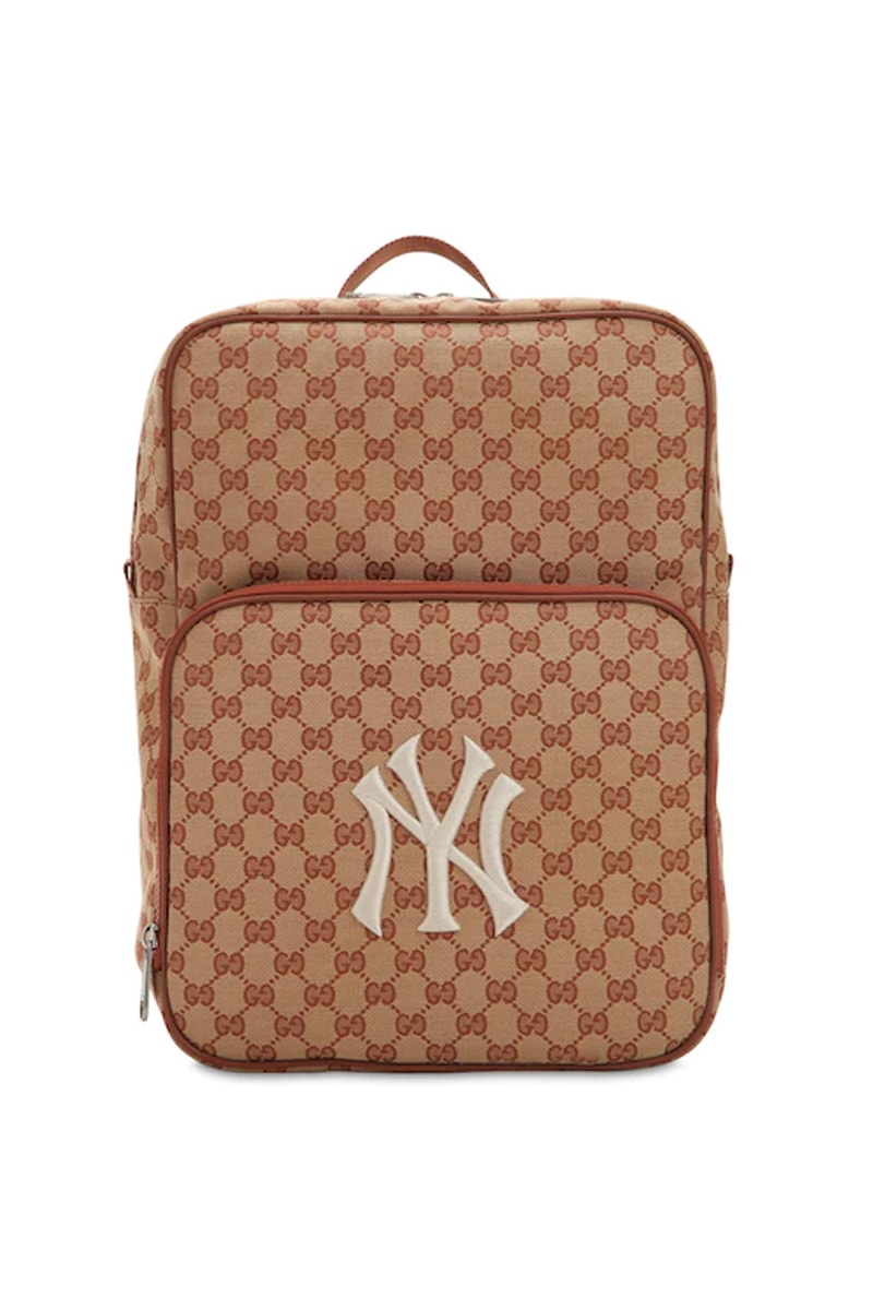 Gucci GG Supreme New York Yankees Logo Backpack | Hypebeast