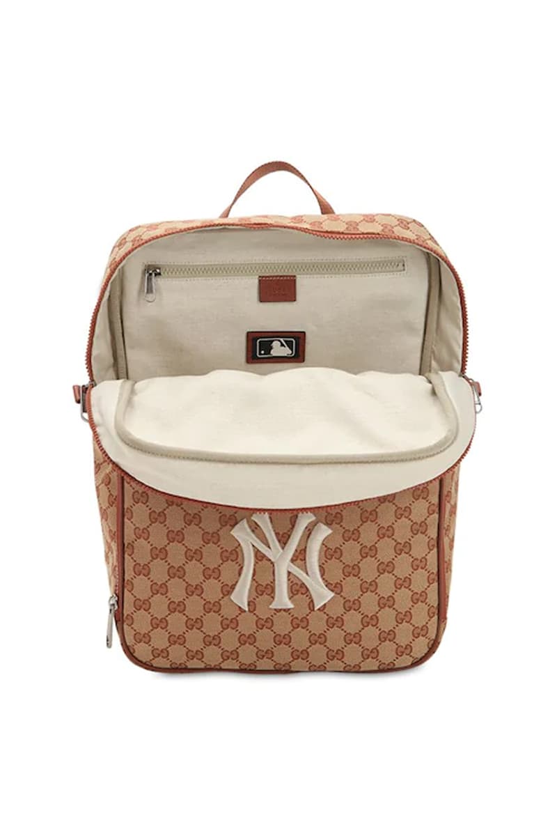 Gucci GG Supreme New York Yankees Logo Backpack | Hypebeast