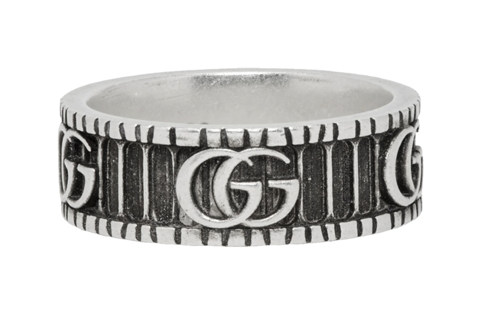 GUCCI Silver GG Logo Ring | Drops | Hypebeast