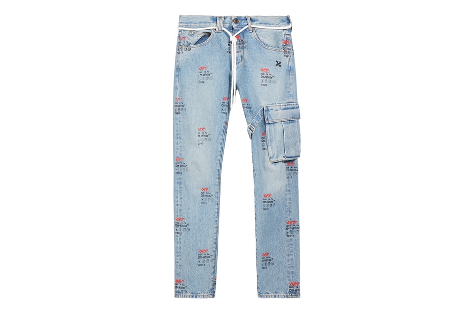 Off-White Logo Print Tie Waist Jeans Release | Drops | Hypebeast