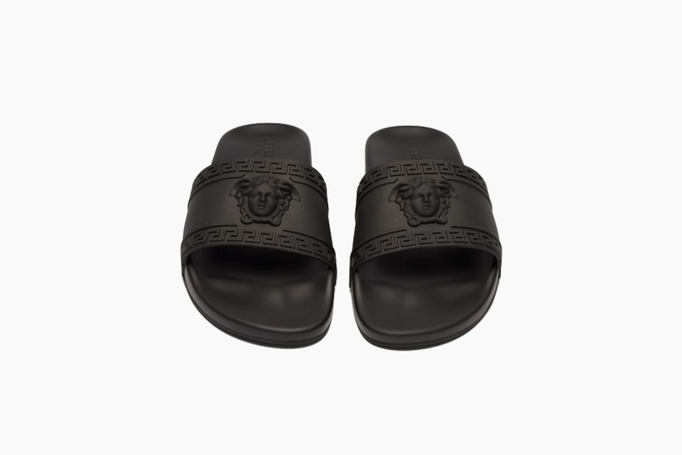 Versace Black Medusa Rubber Slides Release Price | Drops | Hypebeast
