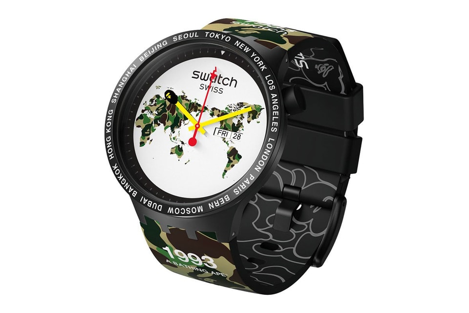 BAPE x Swatch Big Bold City Watches Release Info | Drops | Hypebeast