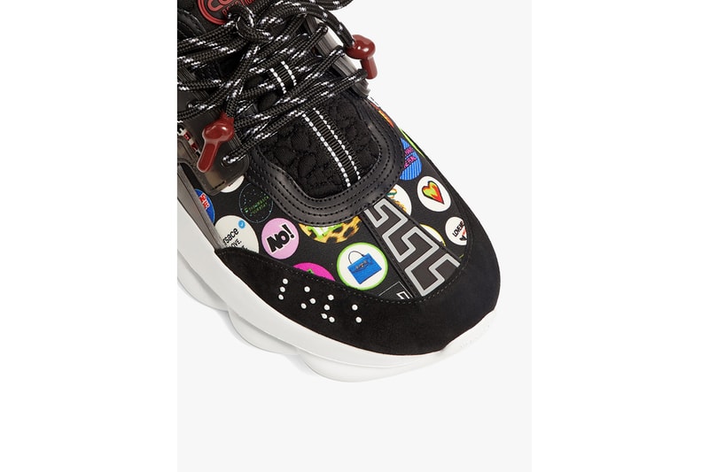 Versace Chain Reaction "Slogan" Printed Sneakers | Hypebeast