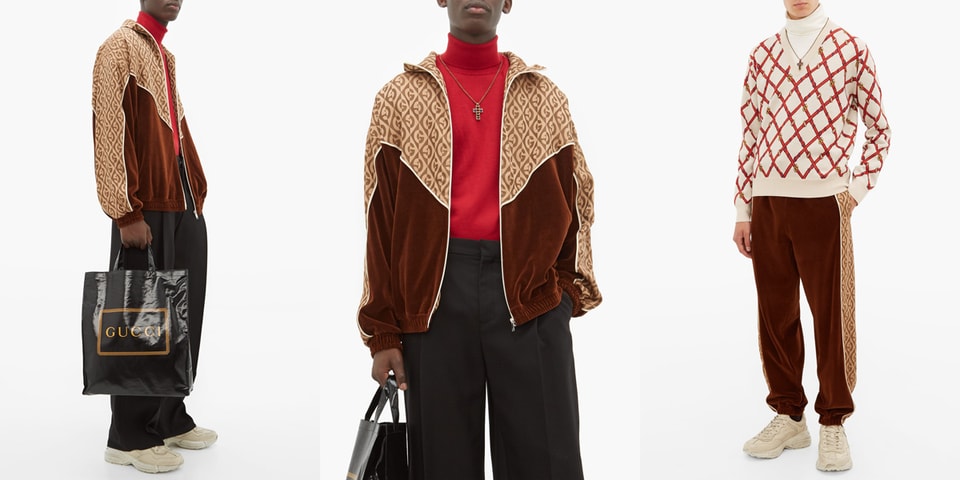 Gucci Jacquard Velour Track Suit Release | Hypebeast